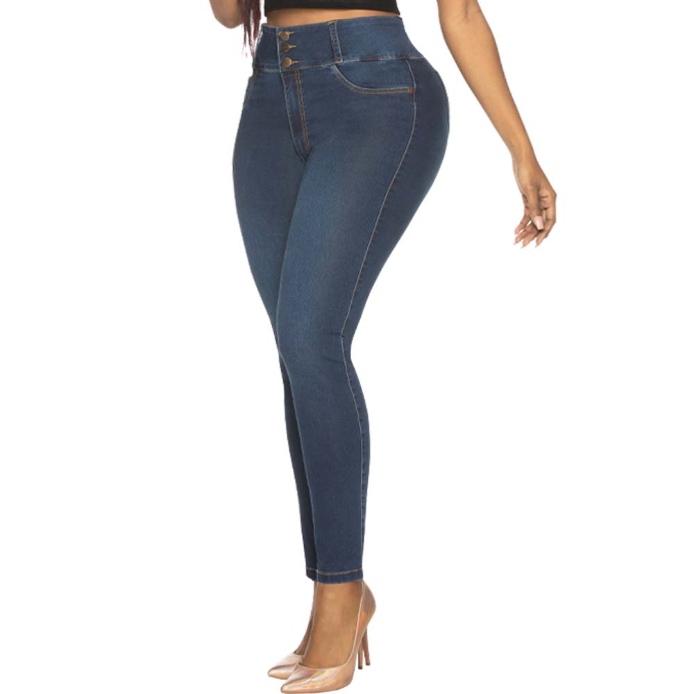 Classic Skinny Curvy BBL Blue Jeans for women - J8742C – Equilibrum