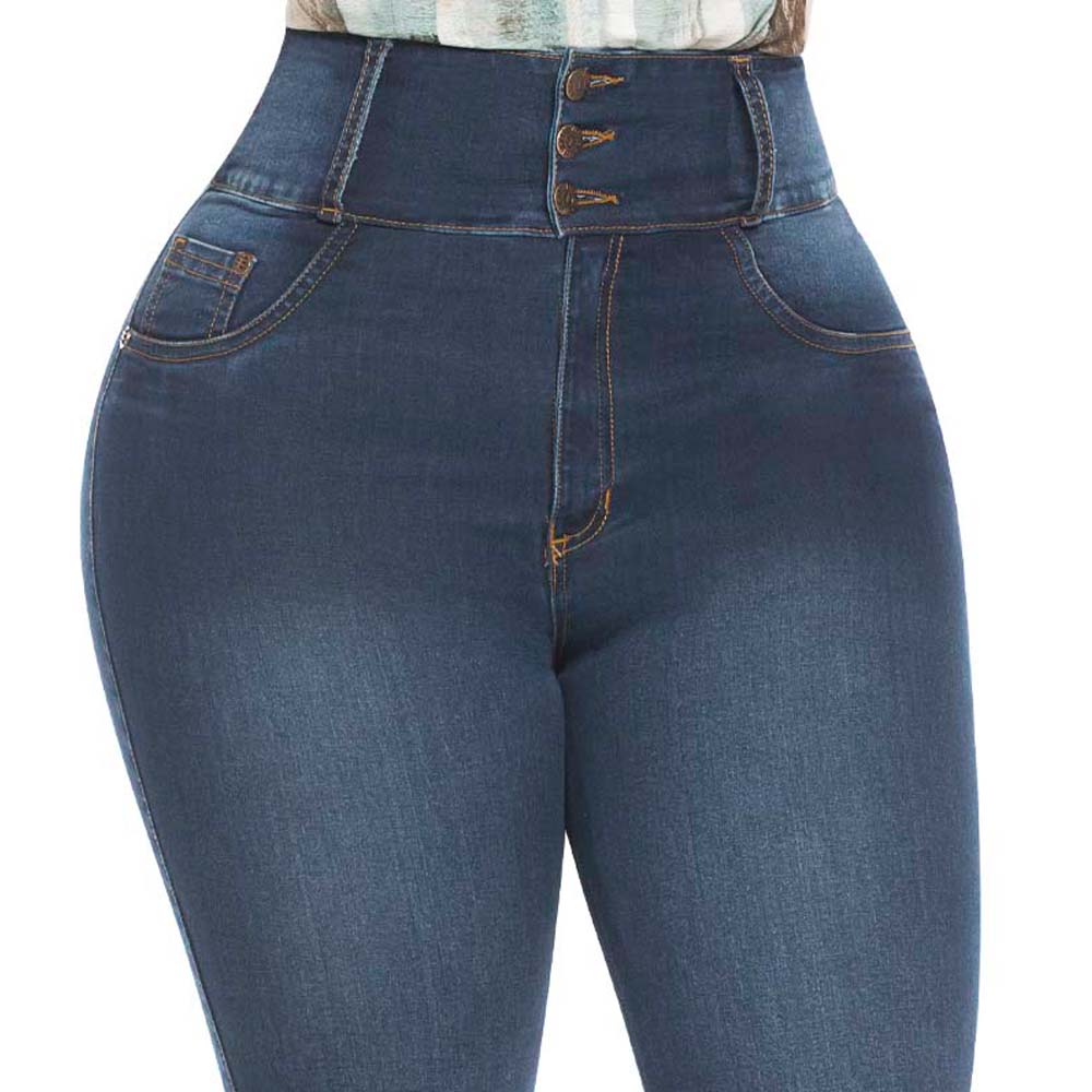 Classic Skinny Curvy BBL Blue Jeans for women - J8742C – Equilibrum
