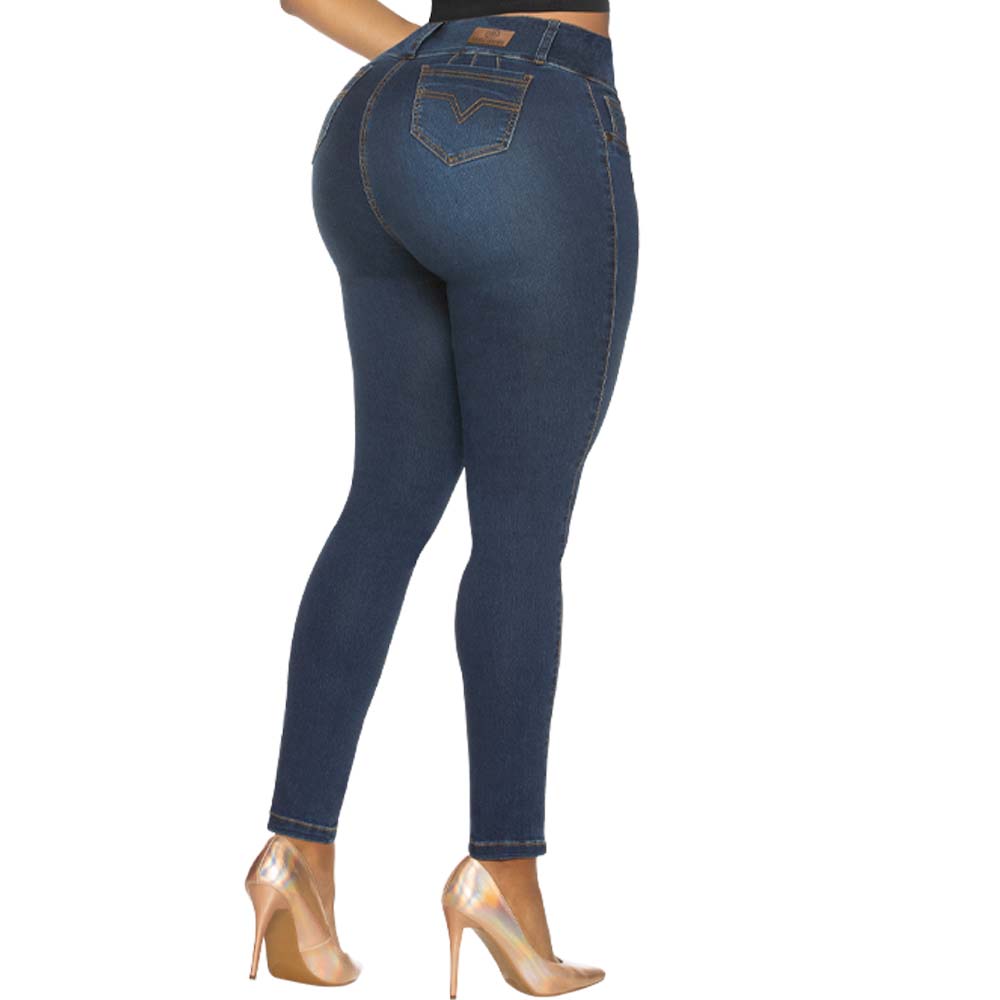 Classic Skinny Curvy BBL Blue Jeans for women - J8742C – Equilibrum